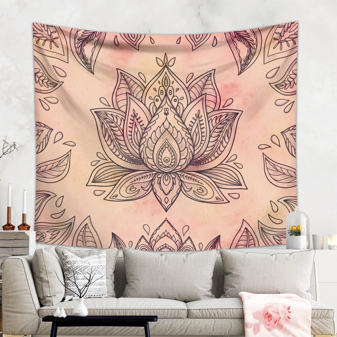 Lotus Tapestry | Spiritual Mandala Tapestry Wall Hanging | Yoga ...