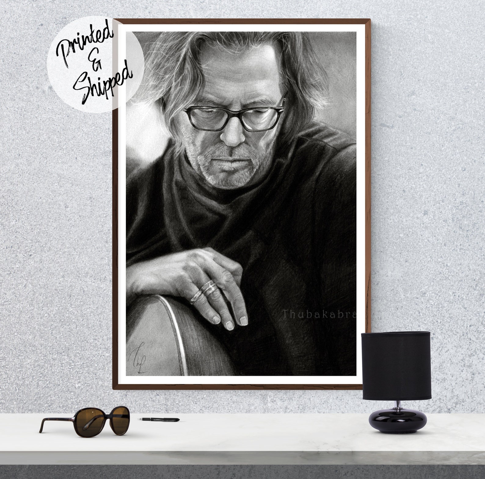 Eric Clapton Poster Large Clapton Drawing Wall Art Large | Etsy
