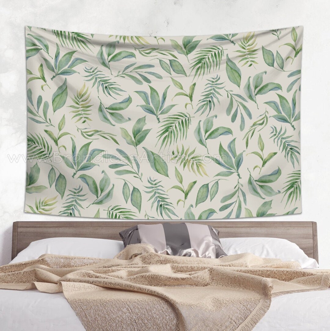 Botanical Tapestry Green Tapestry Vintage Nature Tapestry Boho Tapestry ...