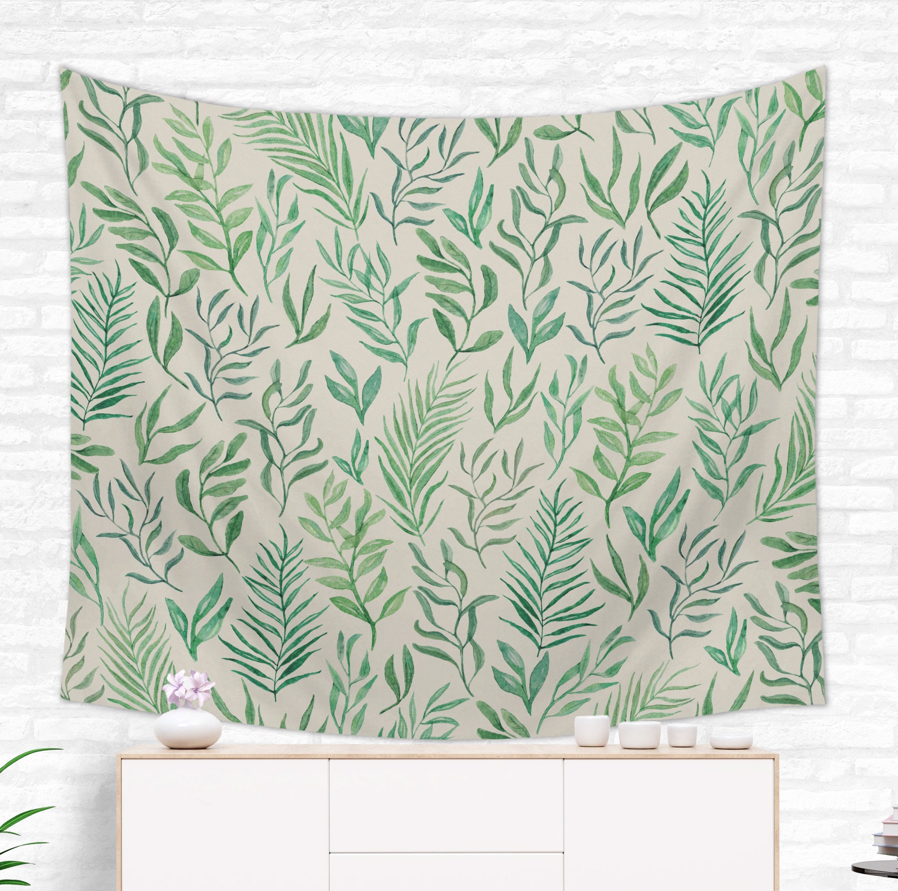 Vintage Nature Tapestry Botanical Tapestry Green Tapestry - Etsy