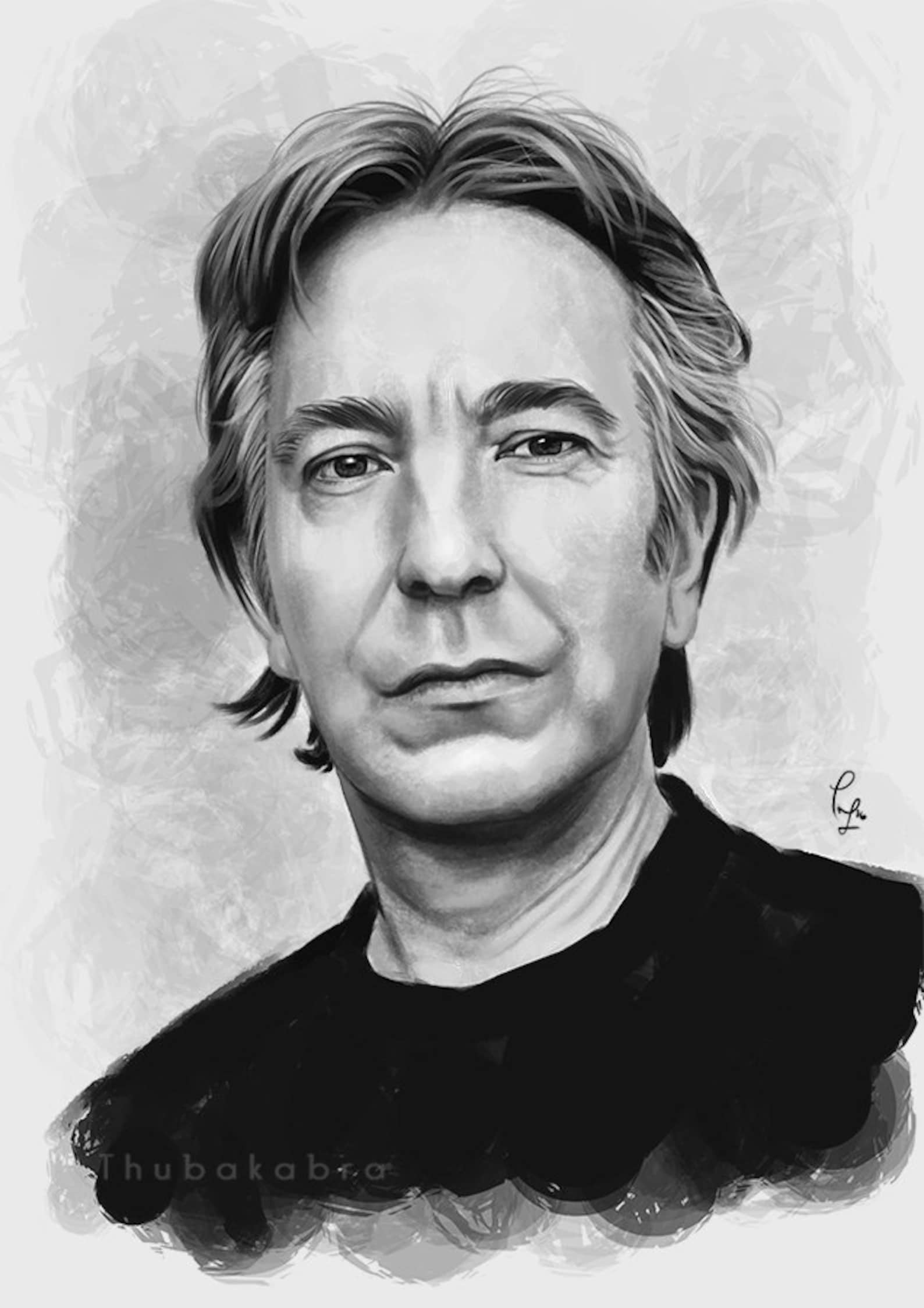 Alan Rickman Art Print Alan Rickman Poster Black and White - Etsy