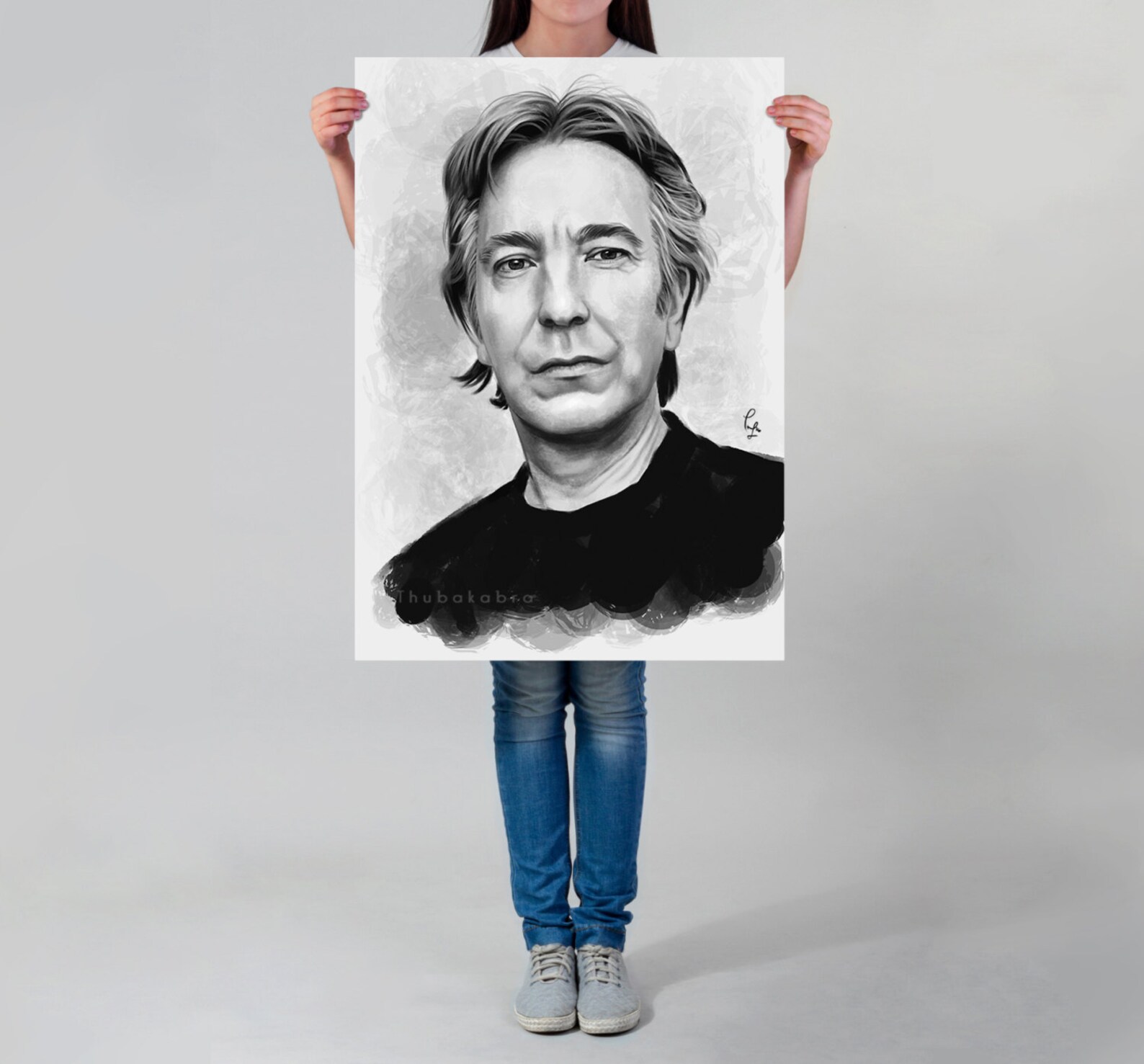 Alan Rickman Art Print Alan Rickman Poster Black and White - Etsy