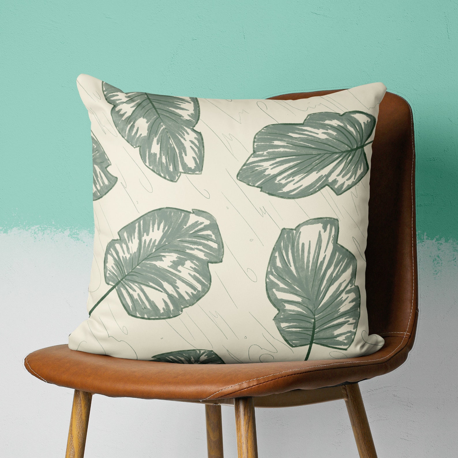 Palm Leaves Pillow Palm Pattern Botanical Throw Pillow - Etsy