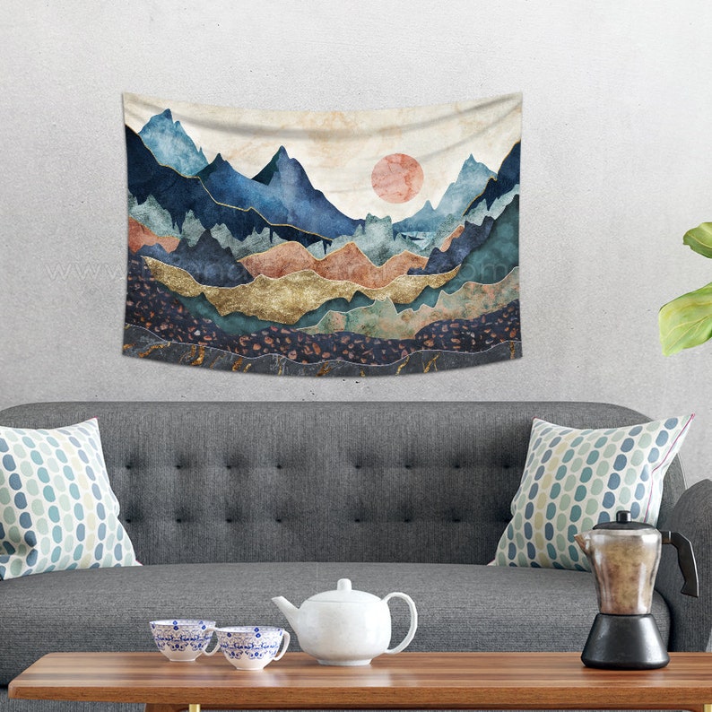Mountain Tapestry Boho Tapestry Wall Hanging Bohemian - Etsy