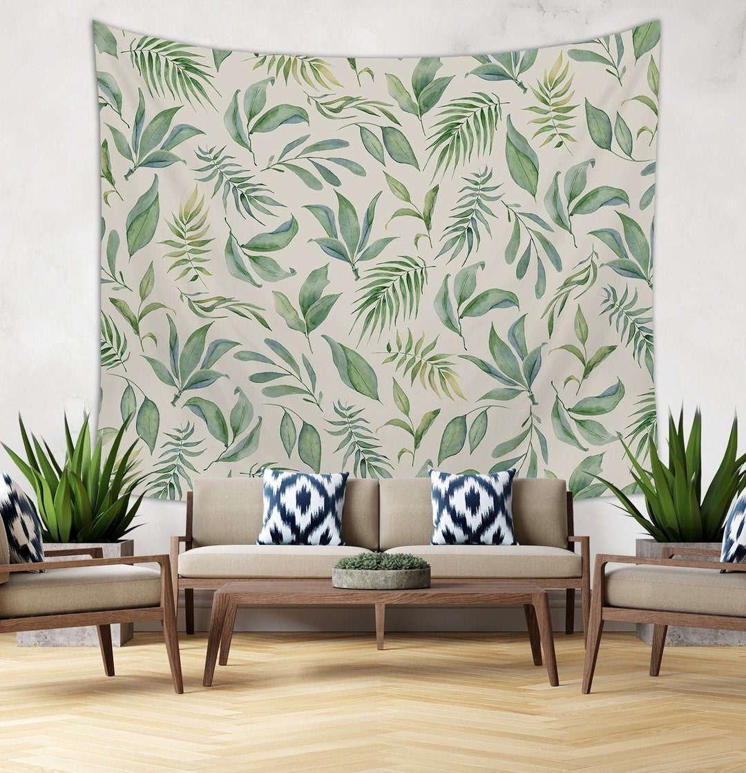 Botanical Tapestry | Green Tapestry | Vintage Nature Tapestry | Boho ...