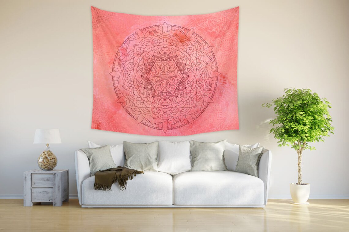 Raspberry Mandala Tapestry Red Mandala Zen Tapestry Wall - Etsy