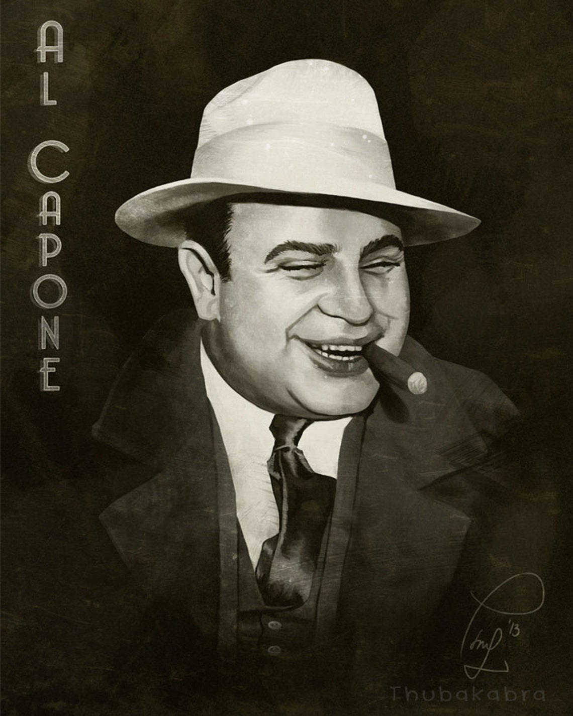 Al Capone Print Man Cave Decor Mobster Print of Painting - Etsy