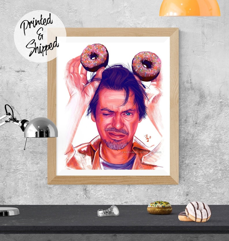 Steve Buscemi Print Funny Buscemi Poster With Donuts Man - Etsy