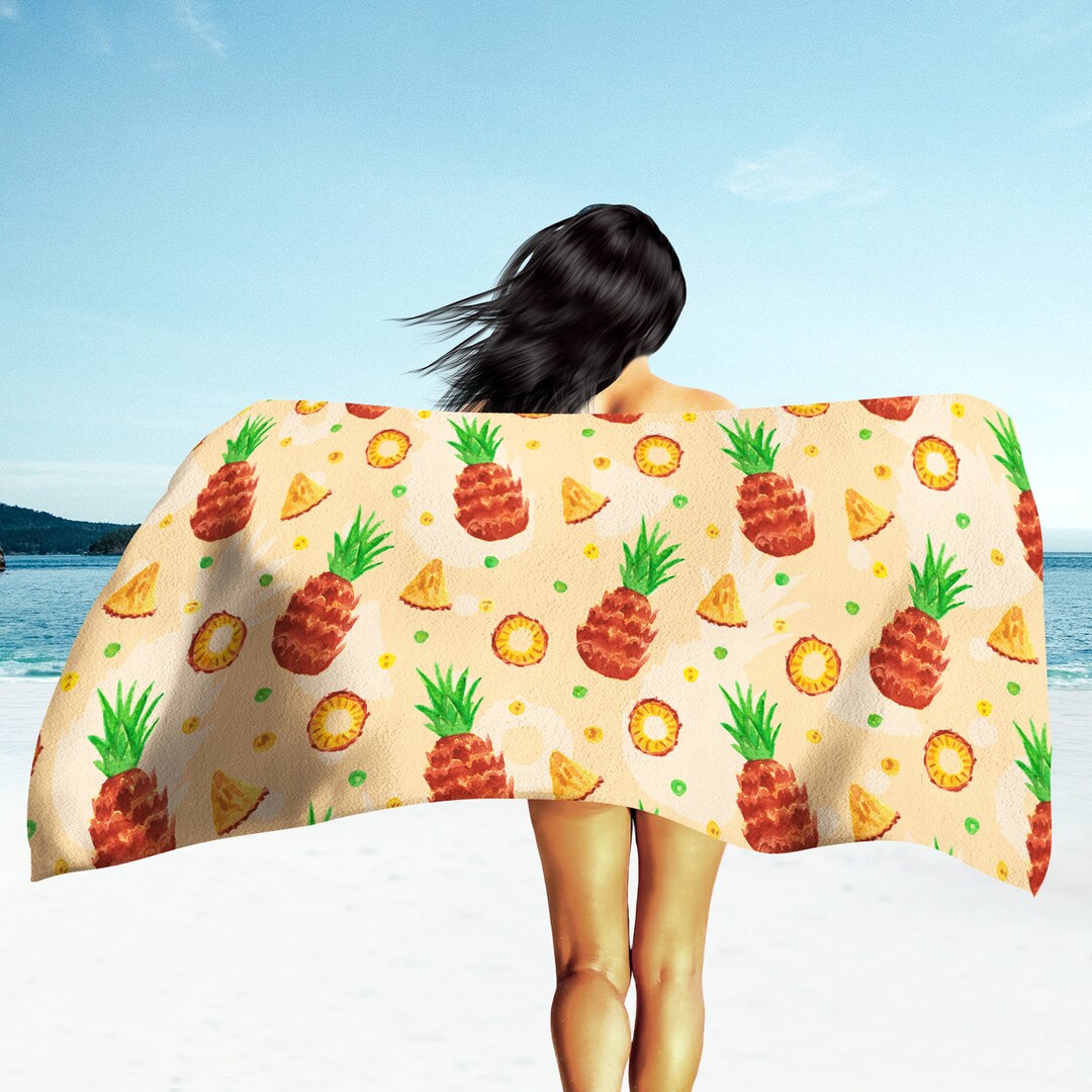 Pineapple Beach Towel | Tropical Fruit Huge Beach Towel | Tropical ...