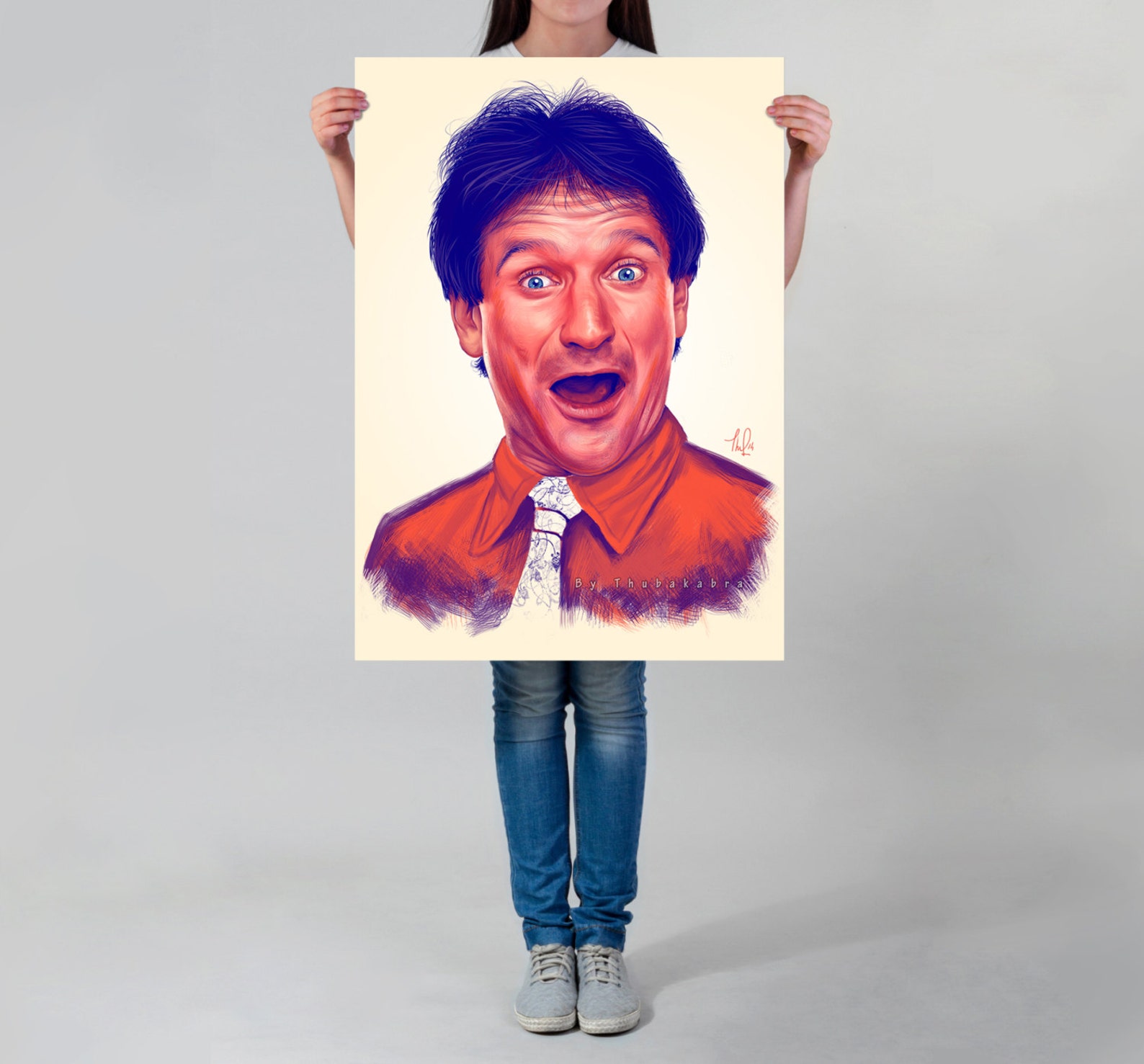 Robin Williams Print Happy Robin Williams Portrait Poster | Etsy