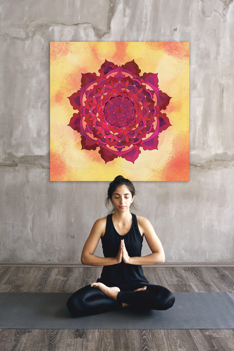 Large Mandala Wall Art Poster Watercolor Mandala Art Print - Etsy
