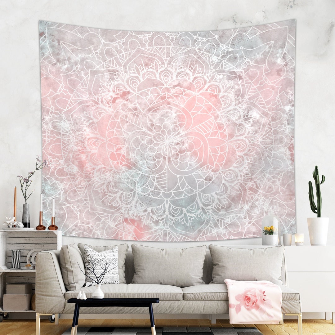 Pink Tapestry | Mandala Tapestry Textile Wall Art | Dorm Decor ...