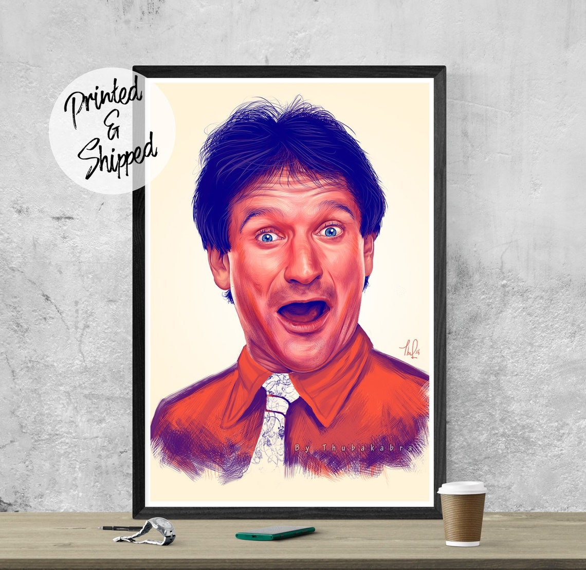 Robin Williams Print Happy Robin Williams Portrait Poster | Etsy