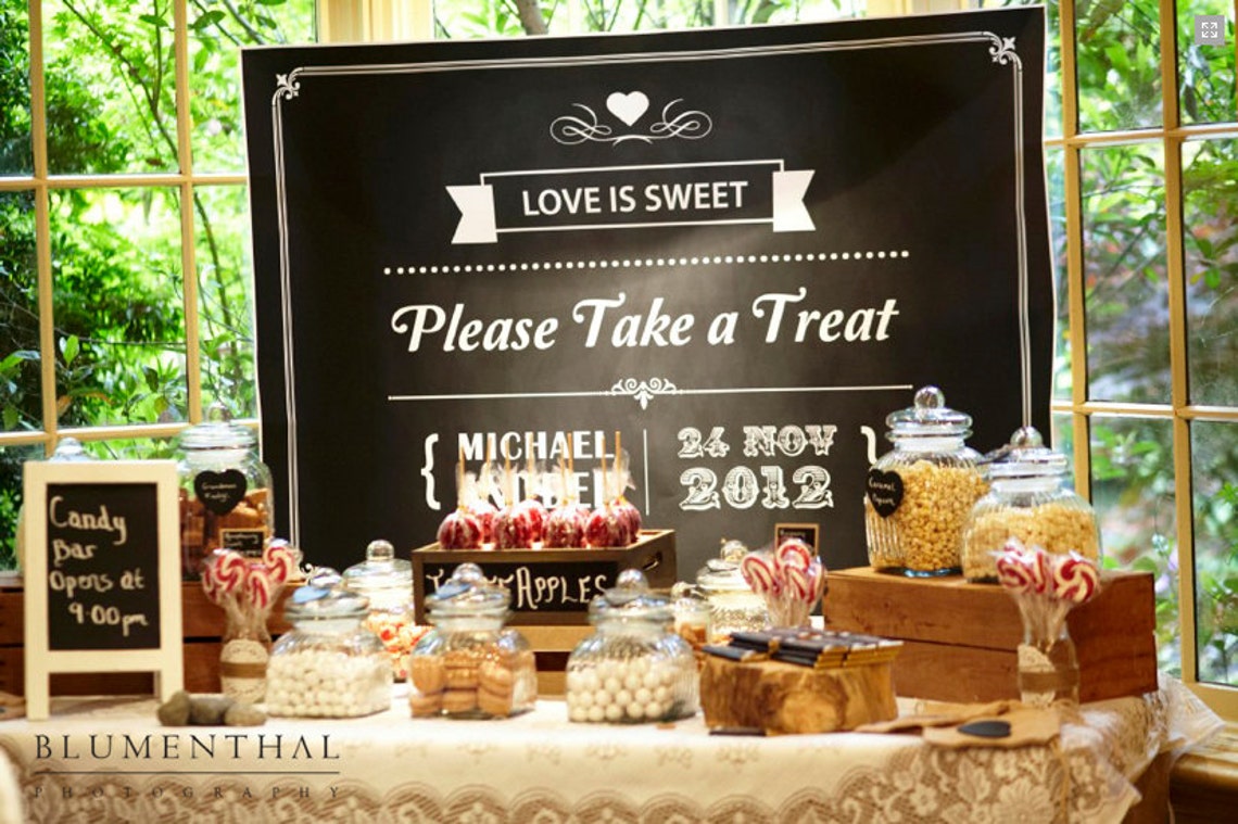 Rustic Blackboard Vintage Sweet Table / Candy Buffet Printable | Etsy