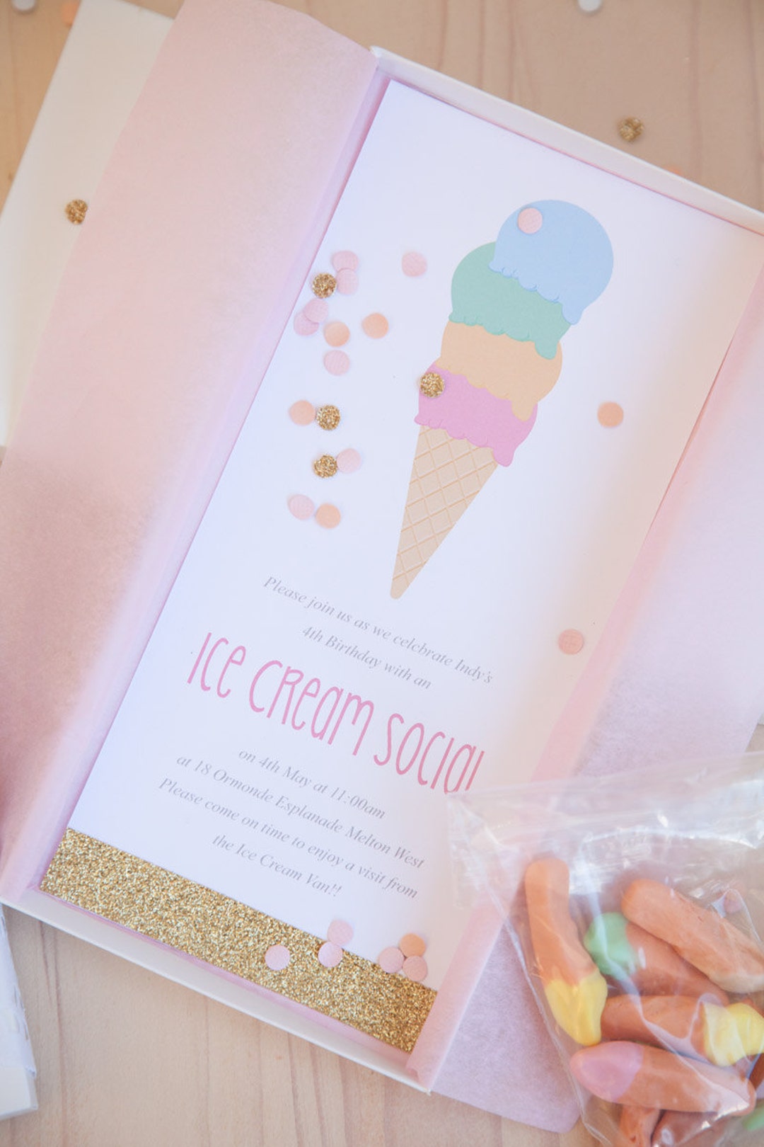 Ice Cream Social DL Size Invitation / Ice Cream Party Design / DIY ...