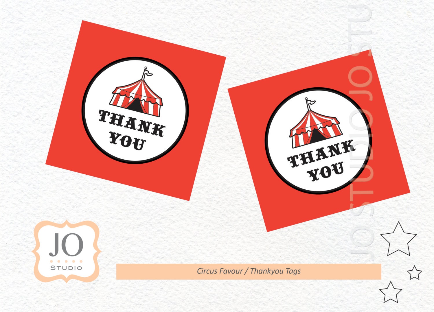 Circus Themed Favour Tags / Thankyou Tags / Big Top Circus | Etsy