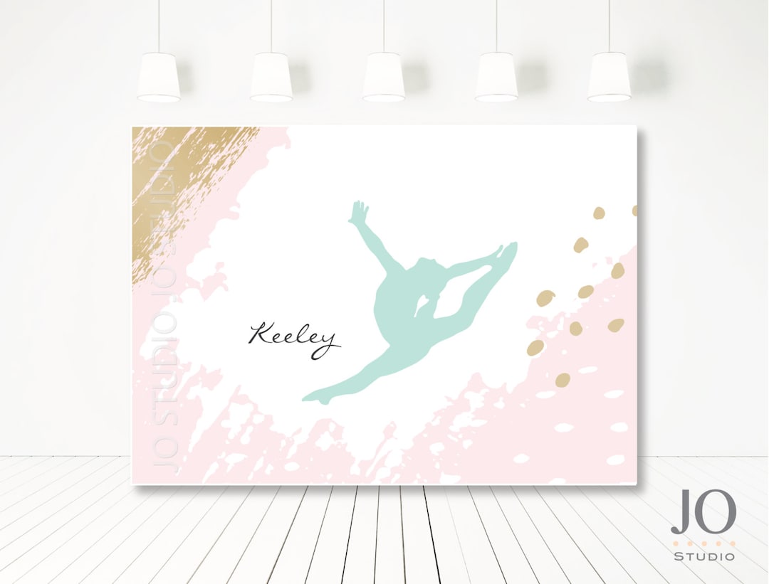 Gymnastics / Mint and Gold / Sweet Table Backdrop Poster Design / DIY ...
