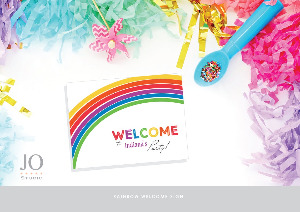 Rainbow Themed Welcome Sign / Rainbow Party / Candy Shoppe | Etsy