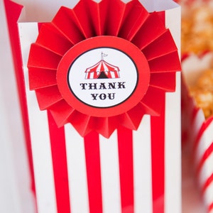 Circus Themed Favour Tags / Thankyou Tags / Big Top Circus Party ...