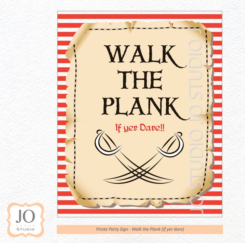 Pirate Party Sign / Walk the Plank If Yer Dare / Pirate Party | Etsy