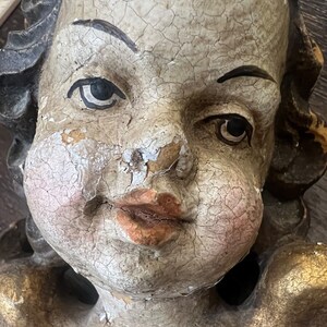 Antique Cherub Putti Angel Hand Carved Wood Stamped HC on Back ...