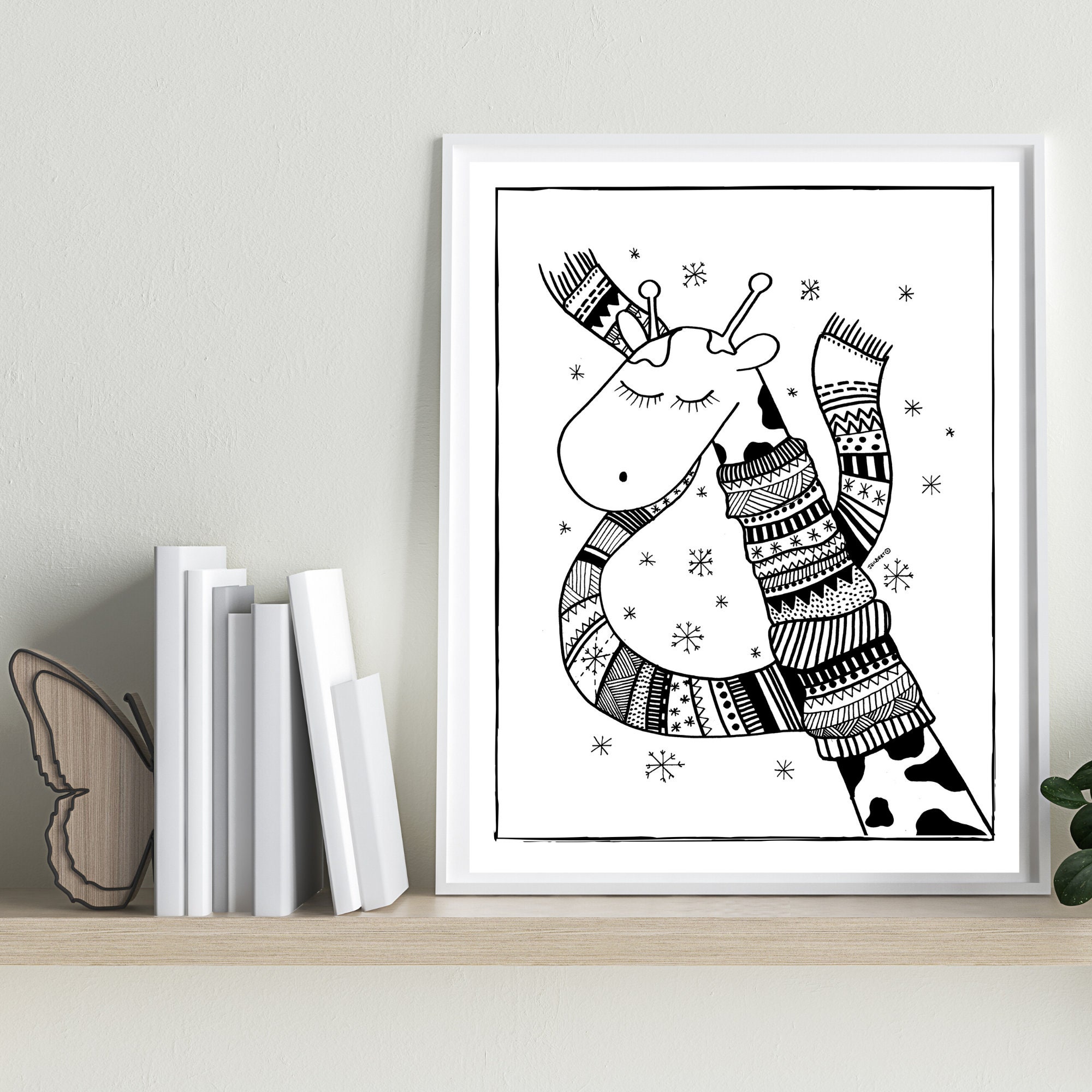 PDF Downloadable Coloring Page SET of 5 Cute Christmas | Etsy