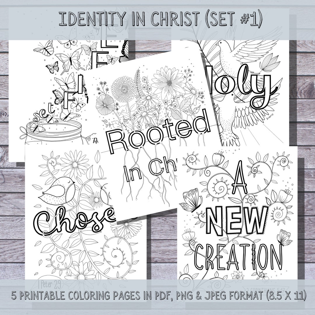 Bible Verse Coloring Pages, Scripture Coloring, Identity in Christ, 5 ...