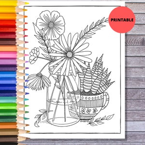 Printable Coloring Page | Flower / Floral Spring Coloring Pages ...