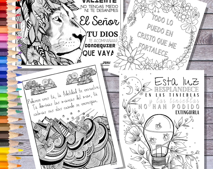 PRINTABLE Hand-drawn SPANISH Scripture Card Bible Verse Set With 8 Mini ...