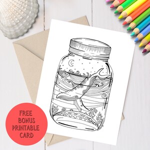 Coloring Page Printable + Free Note Card, Instant Digital PDF Download ...