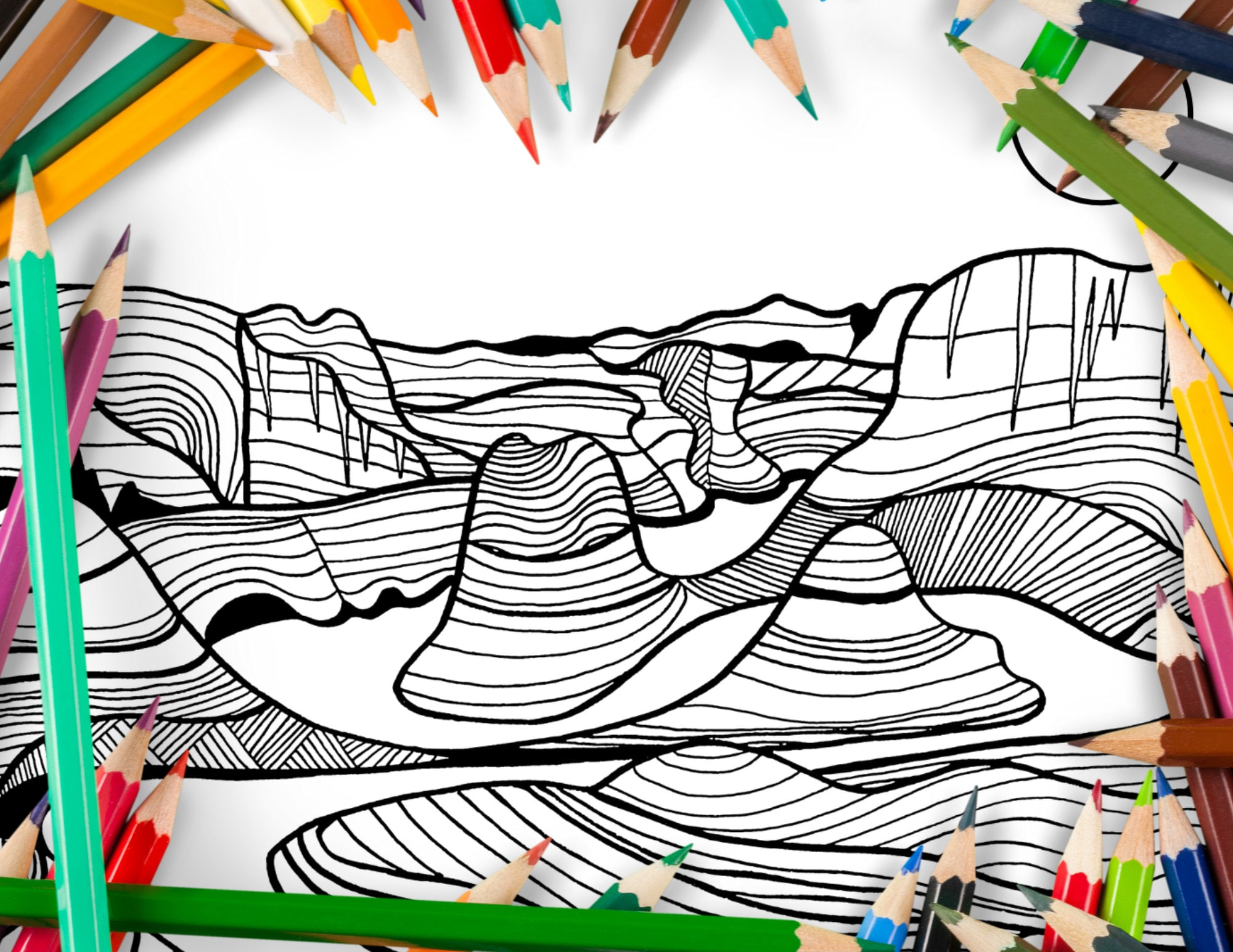 Printable Coloring Pages, 5 Utah Landscapes, PDF + JPEG Download ...