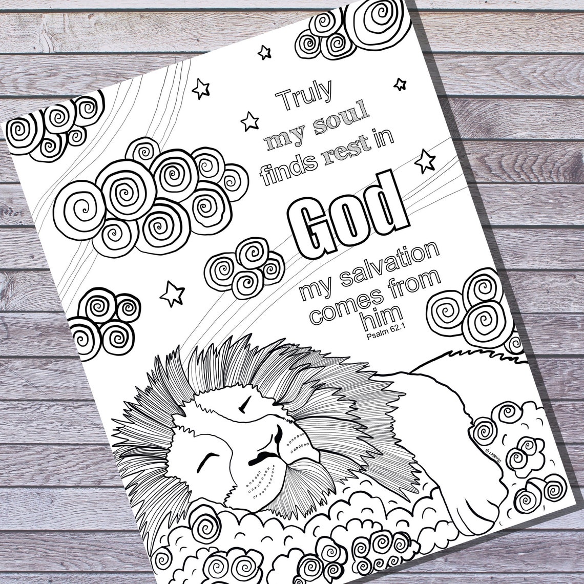 Psalm 62 Coloring Page: Hand Drawn Bible Verse (digital Download) - Etsy