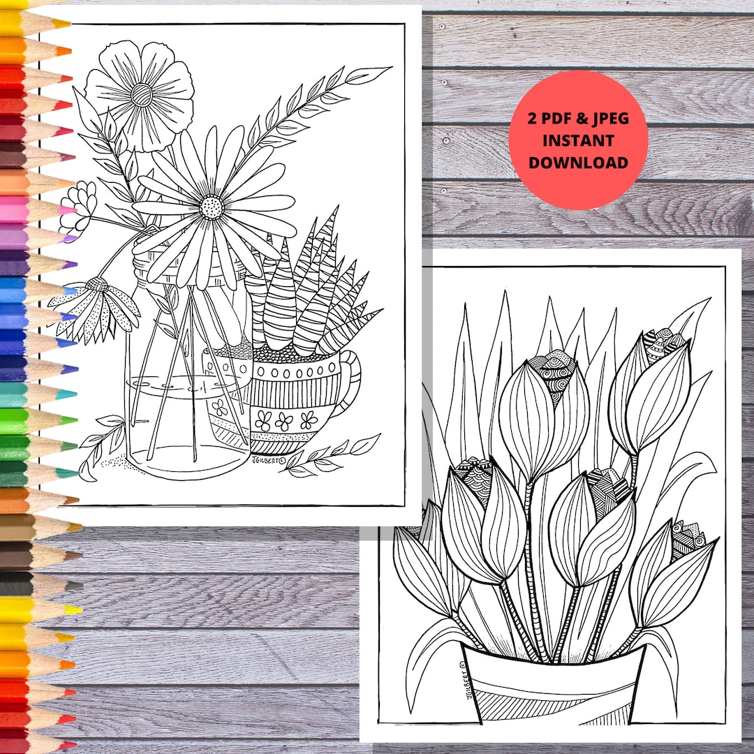 Printable Coloring Page | Flower / Floral Spring Coloring Pages ...