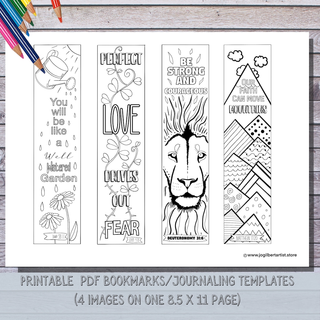 Bible Verse Bookmarks: Christian Scripture Art, Traceable Journaling ...