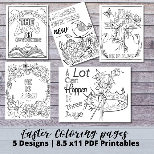 Christian Easter Coloring Pages - Etsy