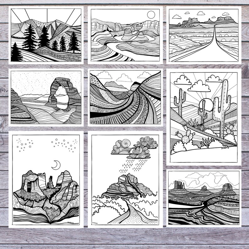 Travel and Adventure Coloring Pages 18 Page PDF Bundle - Etsy