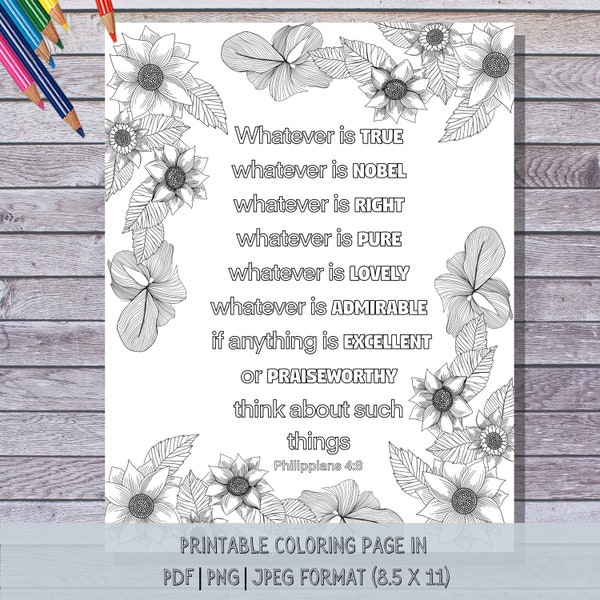 Philippians 4 8 - Etsy