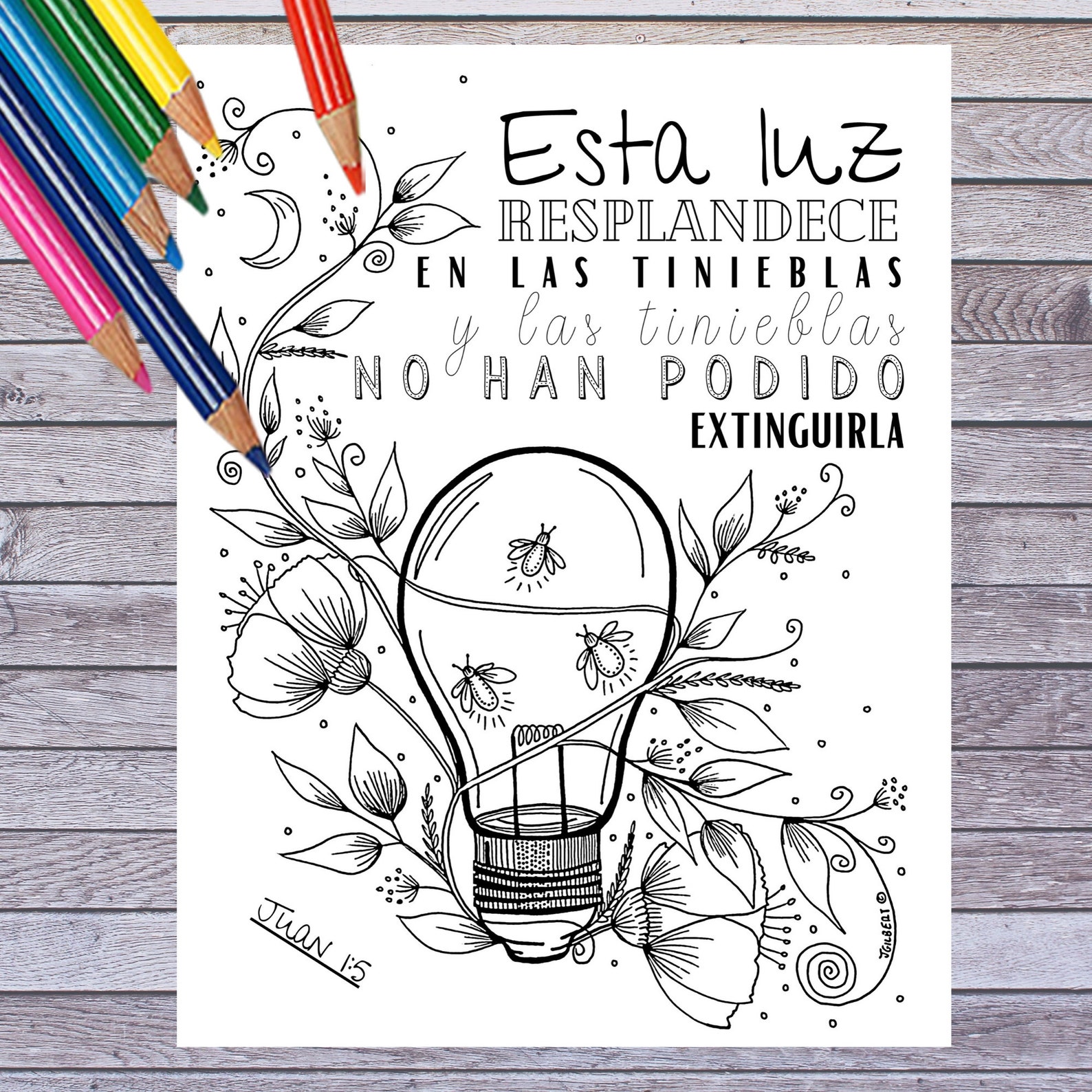 Spanish Bible Verse Coloring Pages: 4 Printable PDF Designs (digital ...