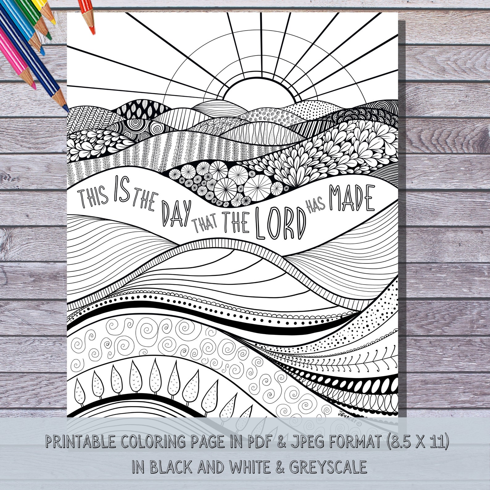Bible Verse Coloring Page, Psalm 118:23, Printable Instant Download ...