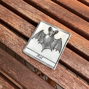 Bat Medieval Woodcut Illustrated Polymer Clay Brooch WWDITS Fans ...