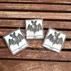 Bat Medieval Woodcut Illustrated Polymer Clay Brooch WWDITS Fans ...
