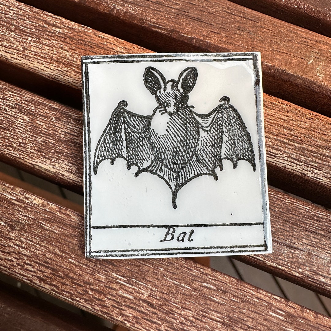 Bat Medieval Woodcut Illustrated Polymer Clay Brooch WWDITS Fans ...