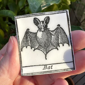Bat Medieval Woodcut Illustrated Polymer Clay Brooch WWDITS Fans ...