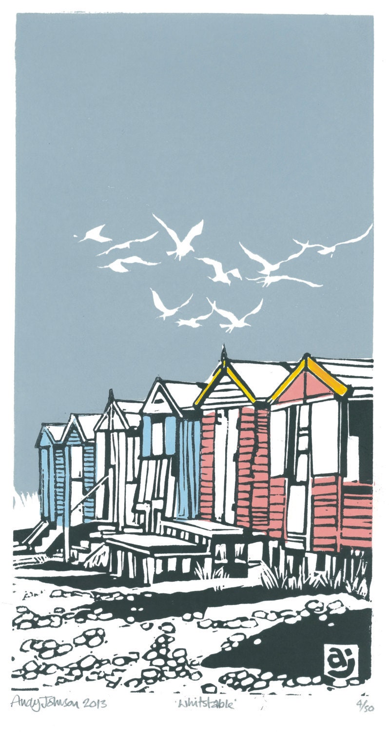 Beach Huts, Whitstable - Etsy
