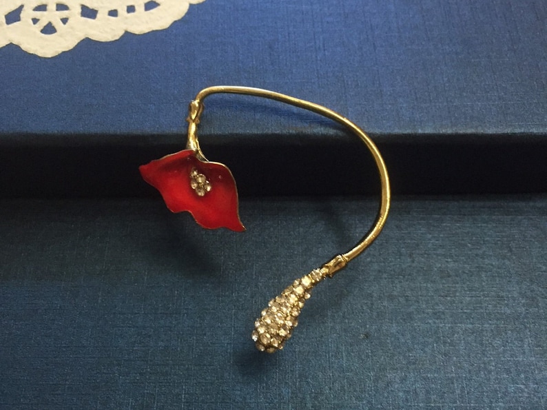Blue Calla Lily Ear Cuff Earring - Etsy