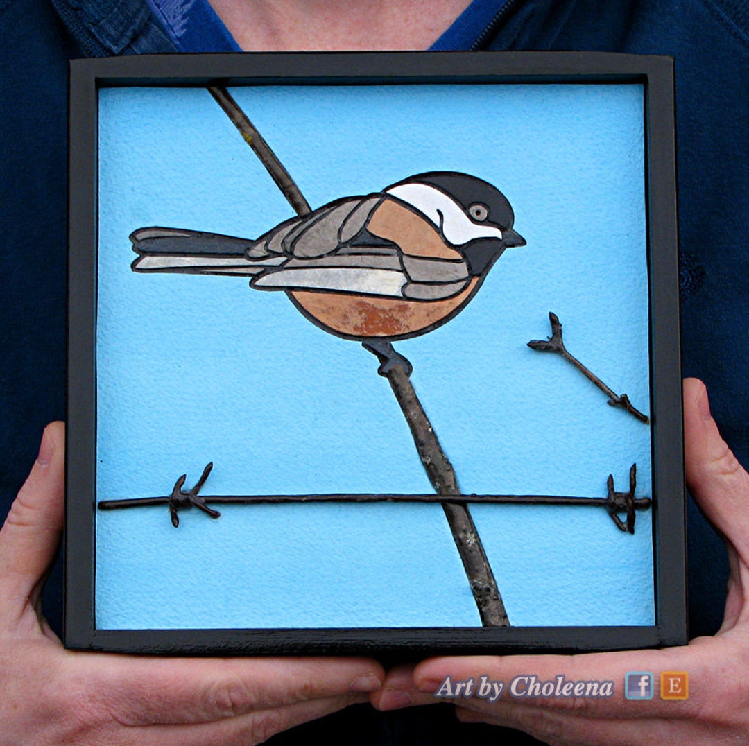 Chickadee- Paper Tile Mosaic- Mini- Original Art- Unique Process ...