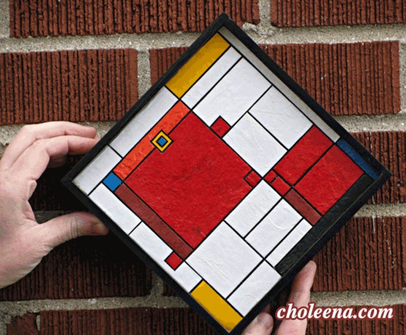 Mondrian Fish Mosaic Paper Tile Mosaic Mini Original Art - Etsy