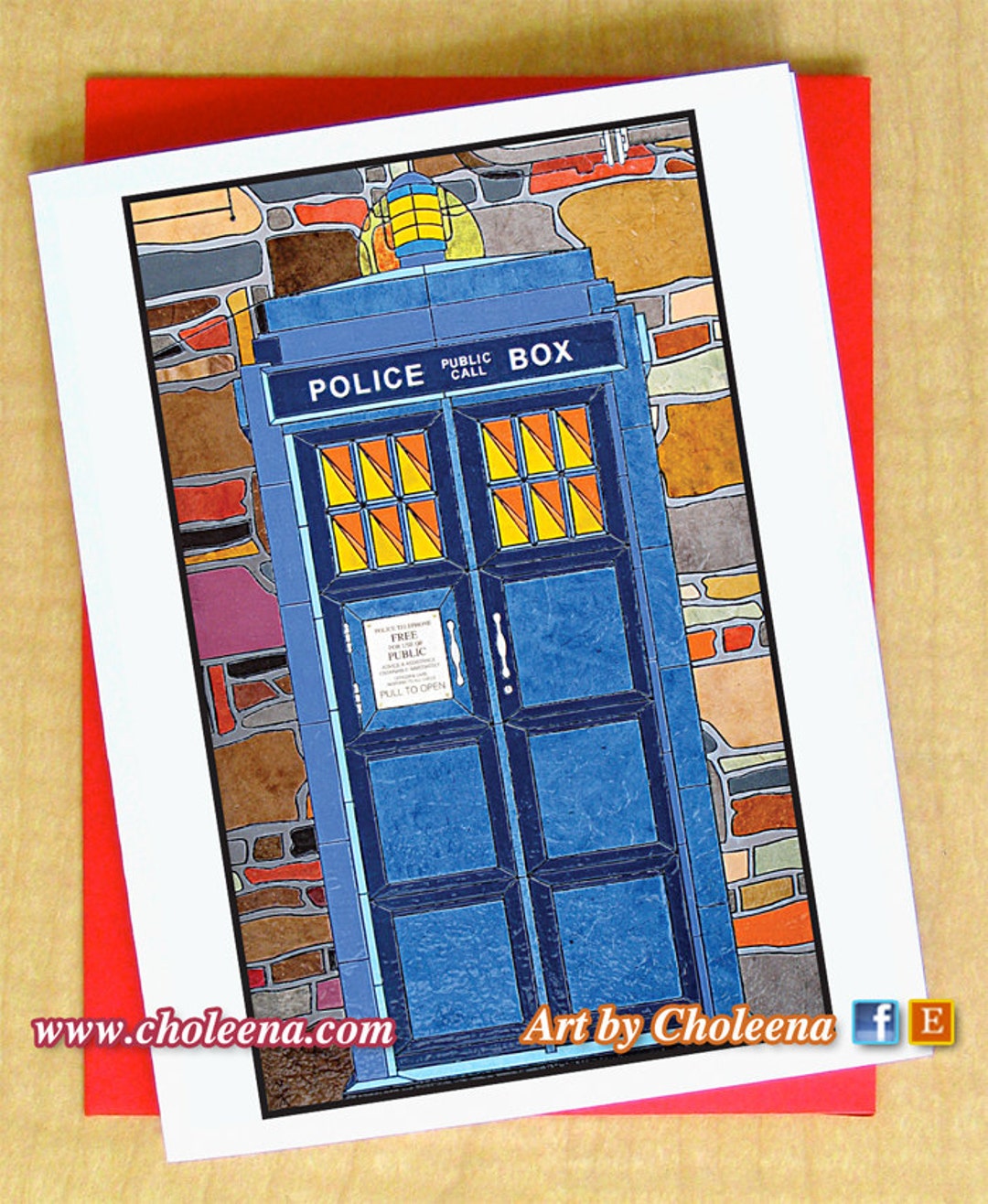 Police Call Box Card- Dr Who Card- Greeting Card- Small Card- Any ...