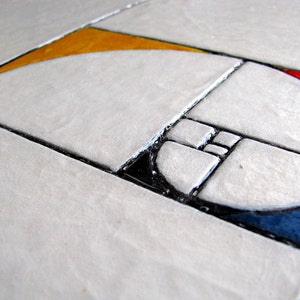 Fibonacci Mondrian Mosaic- Paper Tile Mosaic- Medium- Original Art ...