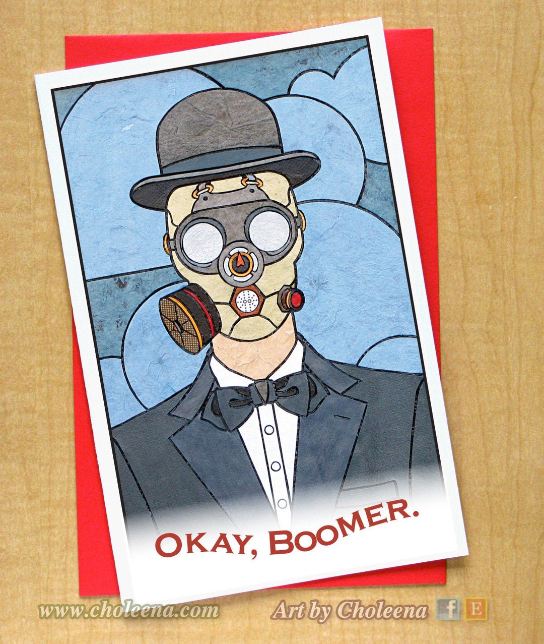 Okay Boomer Man in Gas Mask- Greeting Card- Large Card- Any Occasion ...